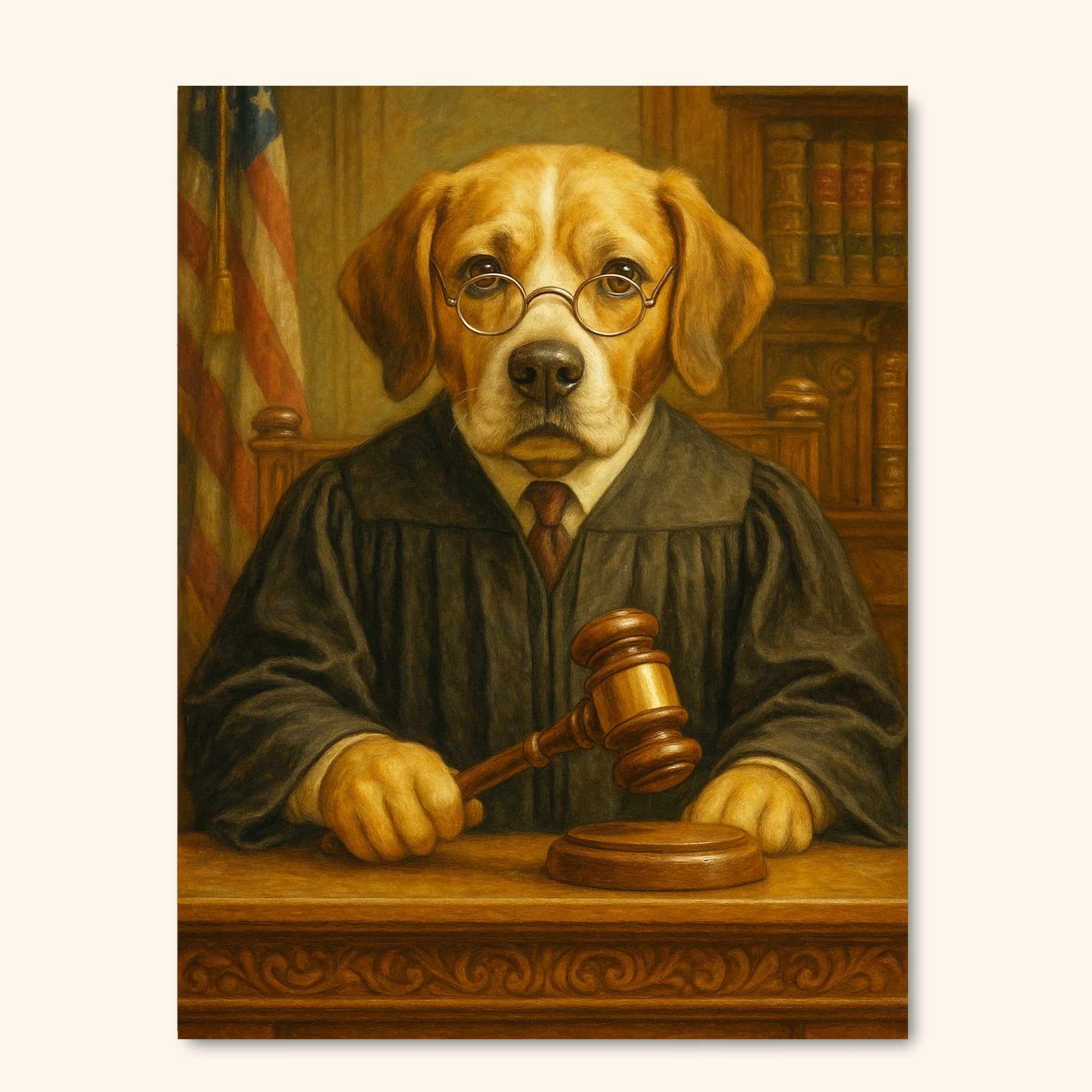 Custom Dog Judge Portrait – Courtroom Style Pet Artwork – Pawtraits By ...